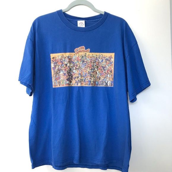 Shirts | Vintage 9s Simpsons Complete Character Xl Blue Shortsleeve ...